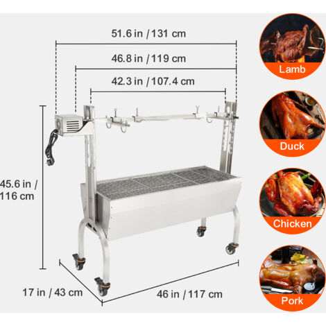 Mophorn Barbacoa de Carbón con Asador Electrico Carga de 41 kg Kit de ...