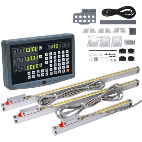 Mophorn Kit de pantalla DRO de 3 ejes, escala lineal de 10'', 20'' y 24'', lectura digital para ...