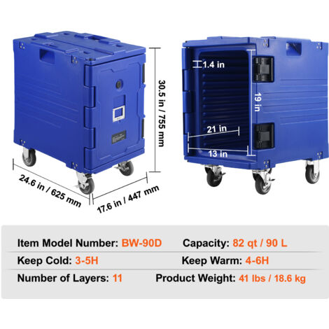 Mophorn Porta recipientes aislados para alimentos caja caliente de 90 L ...