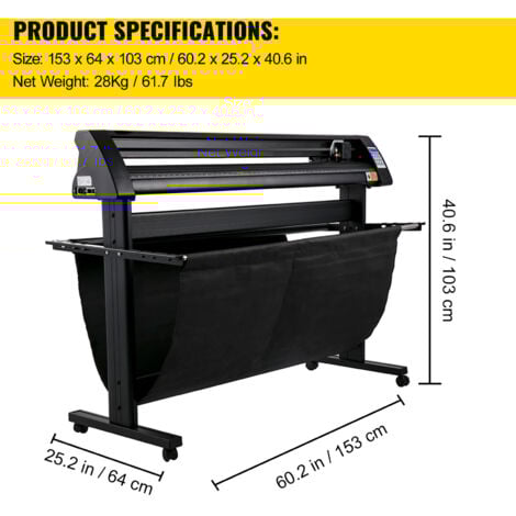 Mophorn Plóter de Corte de Vinilo 1350 mm Luz de Guía LED Signmaster Label Maker Plotter de ...