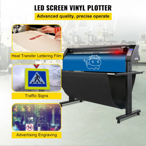 Mophorn Plóter de Corte de Vinilo 1350 mm Luz de Guía LED Signmaster Label Maker Plotter de ...