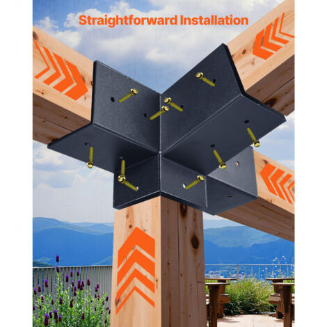 Mophorn Kit de pérgola, soporte angular de 4 vías de 4 x 4 pulgadas ...