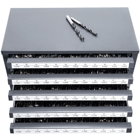 Mophorn Drill Bit Dispenser Cabinet, Five-Drawer Drill Bit Organizer ...
