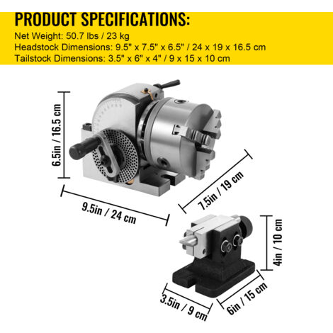 Mophorn BS-0 Precision Dividing Head, Horizontal with 3-Jaw Chuck, MT2 ...