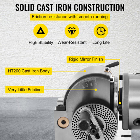 Mophorn BS-0 Precision Dividing Head, Horizontal with 3-Jaw Chuck, MT2 ...