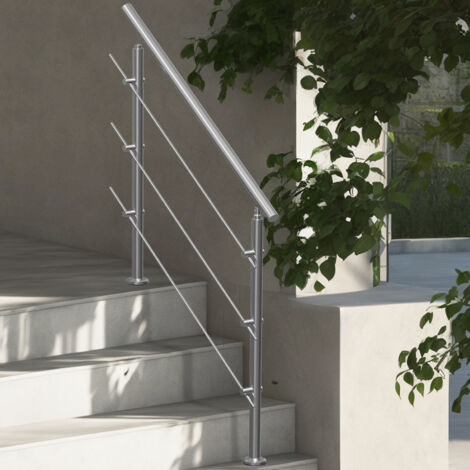 Mophorn 47.2in Handrails for Outdoor Steps, 3 Crossbars Stair Hand Rail ...