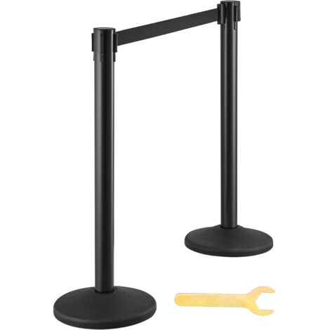 Mophorn 2-Pack Crowd Control Stanchions, Plastic Queue Post with 6.5FT ...