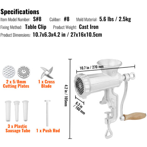 Mophorn Manual Meat Grinder, Heavy Duty Cast Iron Hand Mincer with ...