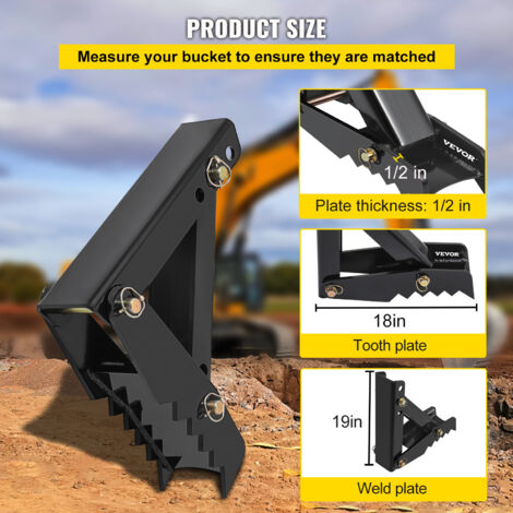 Mophorn 18" Backhoe Thumb, 1/2" Teeth Thickness Heavy-Duty Excavator ...