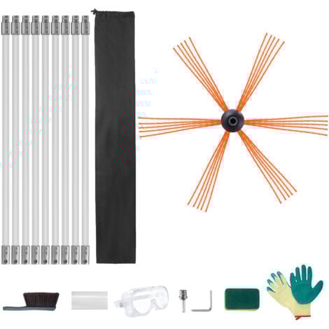 Mophorn 9m Chimney Sweep Kit, 9 Reinforced Nylon Flexible Rods, 360 ...
