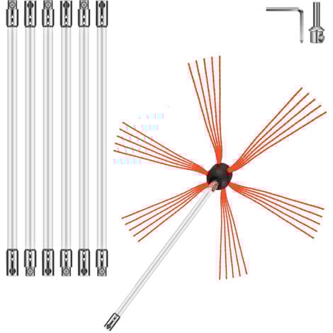 Mophorn 23FT Flexible Chimney Sweep Rods Kit Nylon Chimney Cleaning Kit ...