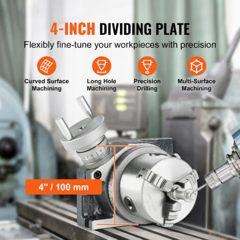 Mophorn Rotary Table for Milling Machines, 4-Inch (100 mm), Horizontal ...
