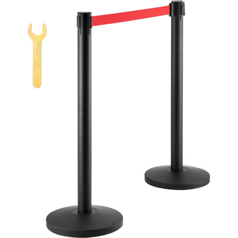 Mophorn Crowd Control Stanchions, 2-Pack Carbon Steel Barriers, Queue ...