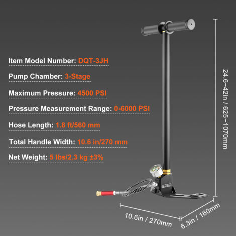 Mophorn PCP Hand Pump, 3 Stage, 30Mpa 4500 PSI High Pressure PCP Air ...