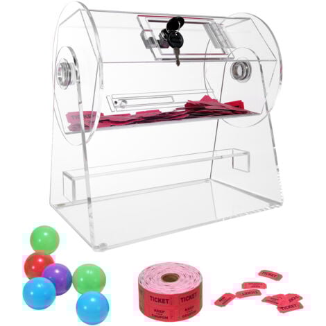 Mophorn Acrylic Raffle Drum, Holds 2500 Tickets or 100 Raffle Balls ...