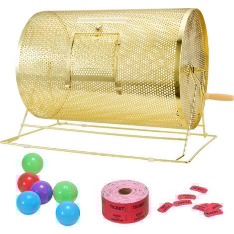 Mophorn Raffle Drum, 14.8 x Ø21.26 inch Brass Plated Raffle Ticket ...