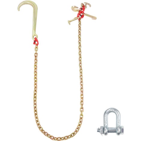 Mophorn J Hook Chain, 5/16" x 6' G80 15" Long Shank J Hook Tow Chain ...