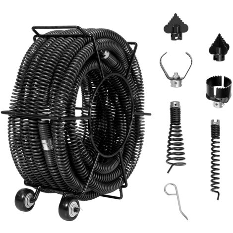 Mophorn Drain Cleaning Cable 60 FT x 1-1/5 Inch, Professional Sectional ...