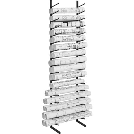 Mophorn Blueprint Storage Rack, Hanging Poster Display Rack 16-Tier ...