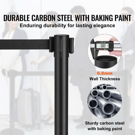 Mophorn 2-Pack Crowd Control Stanchions, Carbon Steel Queue Post with 6 ...