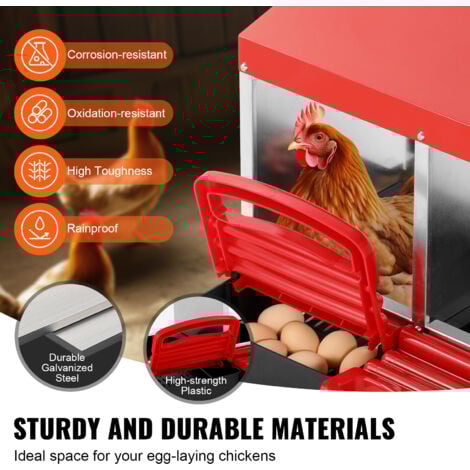 Mophorn Chicken Nest Box, 6-Compartment, 30 to 45 in Stable & Corrosion ...
