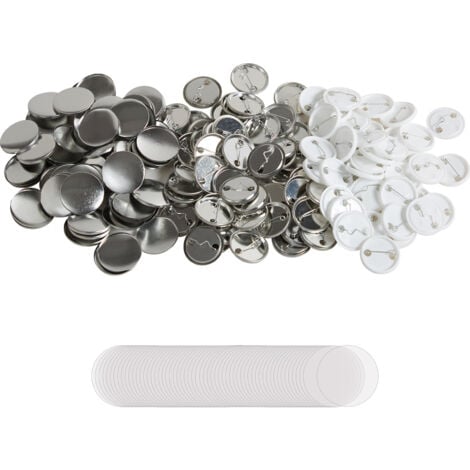 Mophorn 500 Sets 1.25 inch Pin Back Button Parts, 32mm DIY Round Badge ...