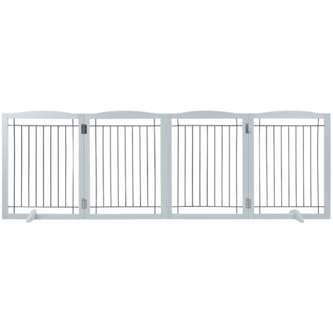 Mophorn 32 H x 96.5 W Freestanding Dog Gate, 4-Panel Foldable Pet ...