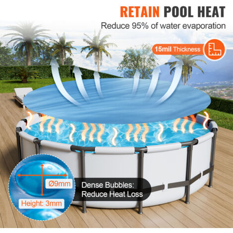 Mophorn Solar Pool Cover, Φ10 ft Round Solar Blanket for Pools ...