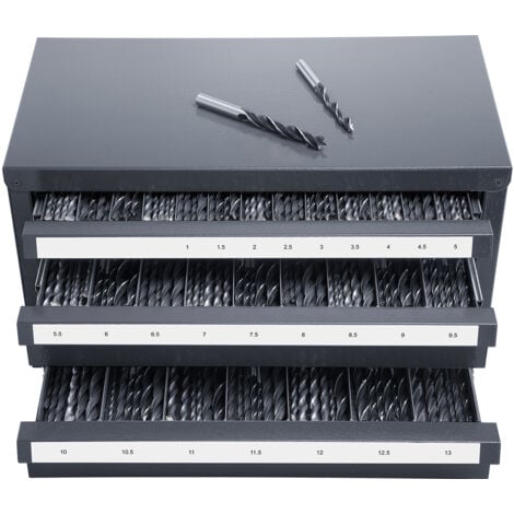 Mophorn Drill Bit Dispenser Cabinet, Three - Drawer Drill Bit Organizer Cabinet for 1mm to 13mm ...