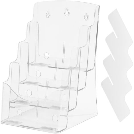 Mophorn Acrylic Brochure Holder 8.5 x 11 inch, 4-Tier Clear Acrylic ...