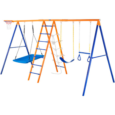 Mophorn Swing Sets for Backyard, 6 in 1 Swing Set with 2 Swings ...