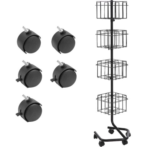 Mophorn Brochure Display Rack, 4-Tier 32 Pockets Rotating Magazine ...