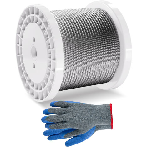 Mophorn 1/4" x 250 ft Zinc Galvanized Carbon Steel Wire Rope with ...