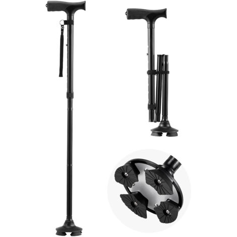 Mophorn Folding Walking Cane for Seniors, Adjustable 8-Level Height, 4 ...