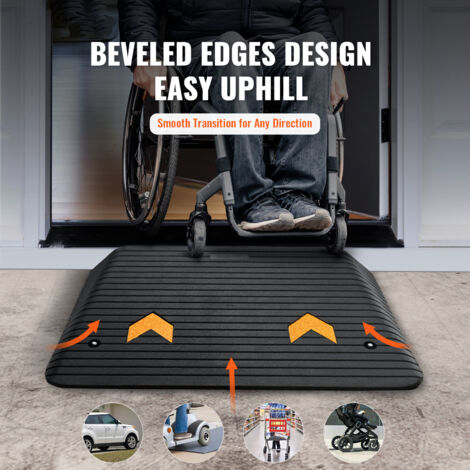 Mophorn Rubber Threshold Ramp Door Ramp 4" Rise 15 Tons Load Capacity ...