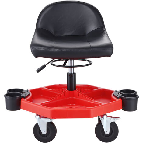 Mophorn Rolling Garage Stool, Adjustable Height, 17 x 15 in Comfort ...