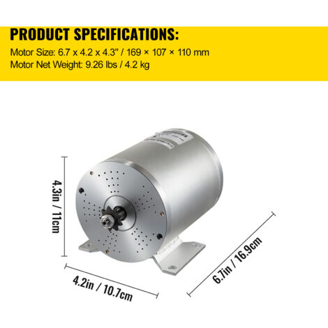 Mophorn 1800W 48V Brushless DC Motor Kit, High-Speed Motor with 32A ...