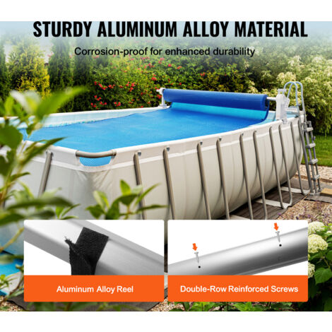 Mophorn Pool Cover Reel, 20 ft Aluminum Solar Cover Reel Set for Above ...