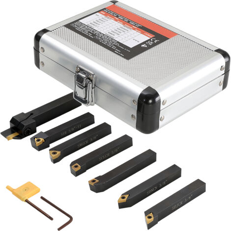 Mophorn 7-Piece Indexable Lathe Turning Tool Holder, 3/8 in, CNC Heavy ...