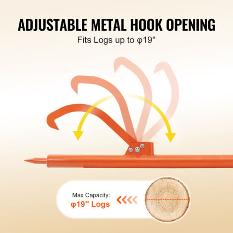 Mophorn Log Peavey, 46.5 in, Metal Handle Log Lifter, Heavy Duty Log ...