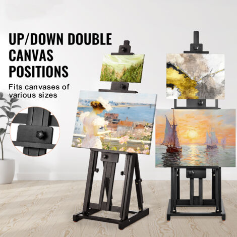 Mophorn Studio H-Frame Easel, Holds Canvas up to 77", Beechwood Artists ...