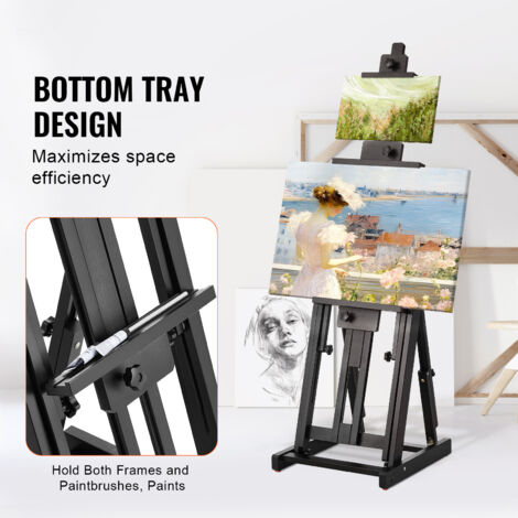 Mophorn Studio H-Frame Easel, Holds Canvas up to 77", Beechwood Artists ...