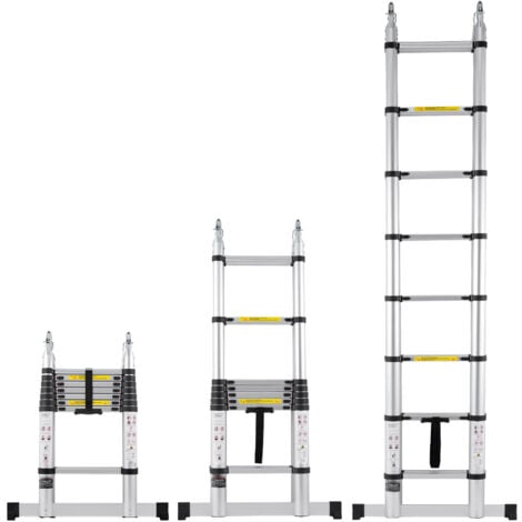 Mophorn Telescoping Ladder, 16.5FT A-Shape Aluminum Extension Ladder ...