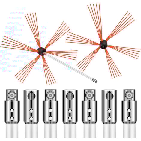 Mophorn 23FT Chimney Cleaning Kit Nylon Sooteater Flexible Rods 2 Brush ...