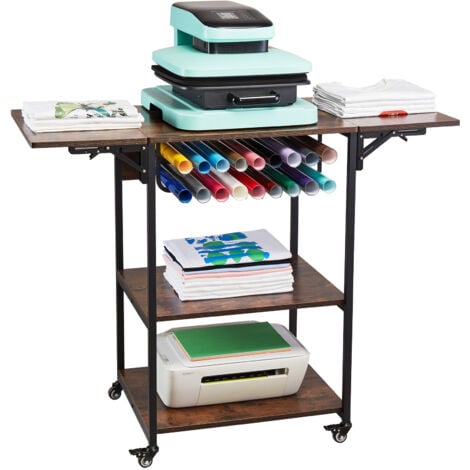 Mophorn Heat Press Table - 3 Tier Movable Stand with Wheels and Vinyl ...