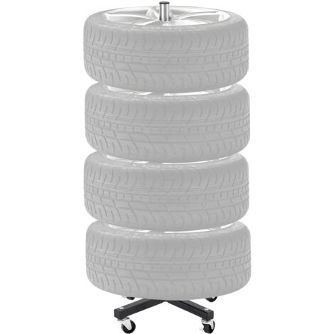 Mophorn 4-Tire Rack with Wheels, Heavy-Duty Steel Tire Stand, Mobile ...
