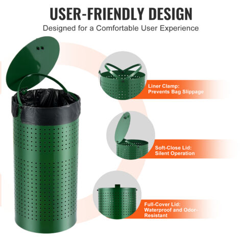 Mophorn Dog Poop Trash Can with 50 Liner Bags, 11.5 Gallons Outdoor ...