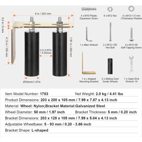 Mophorn Sliding Gate Kit, 6” Rolling Gate Hardware with L-Bracket ...