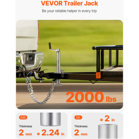 Mophorn A-Frame Trailer Jack, 14.2" Vertical Travel, 2000 lbs Dynamic ...