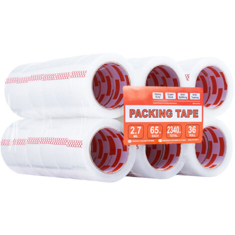 Mophorn Clear Packing Tape, 36 Rolls of 1.88 Inches x 65 Yards, 2.7 Mil ...